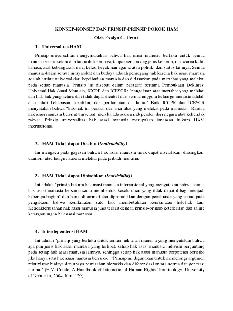 Konsep Dan Prinsip Pokok HAM | PDF | Ilmu Sosial