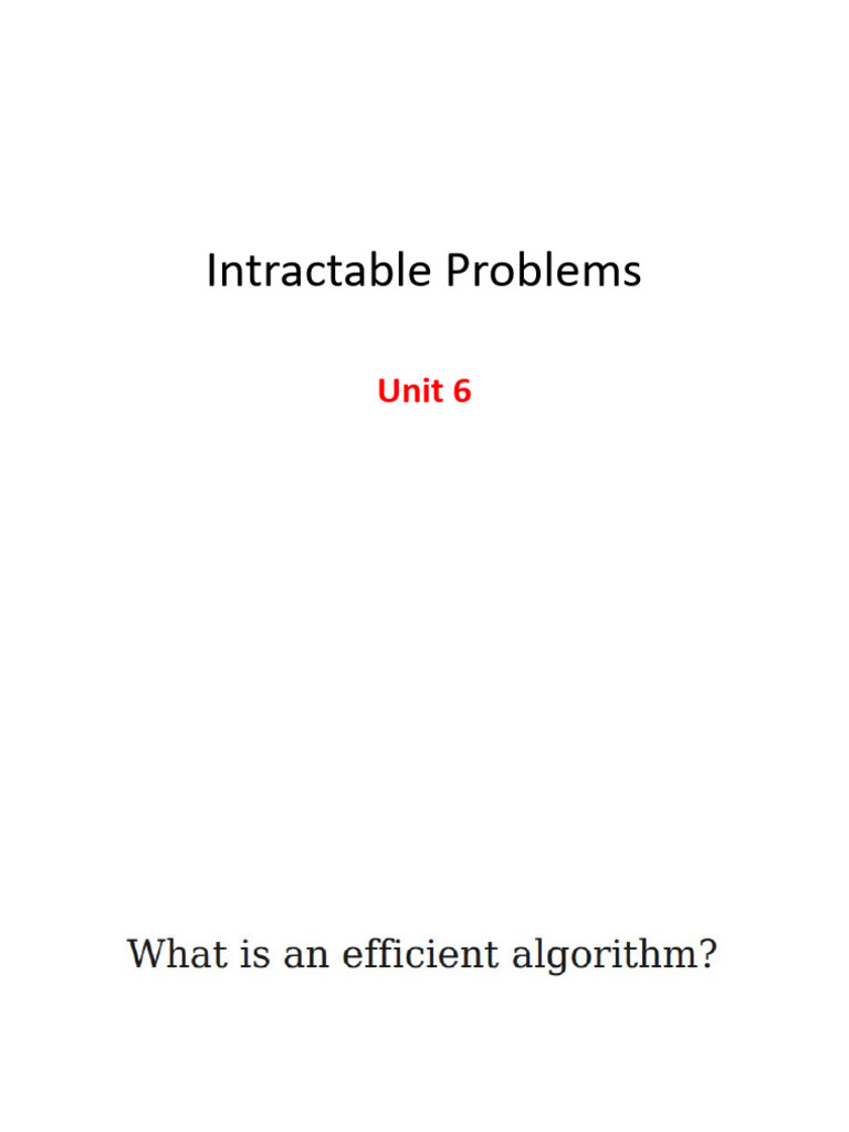 Cap538 Unit 6 Pdf Time Complexity Computational Complexity Theory