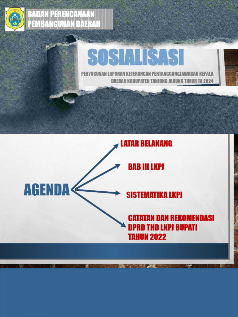 Bahan Tayangan Sosialisasi LKPJ 2024 | PDF | Pengelolaan Keuangan & Uang