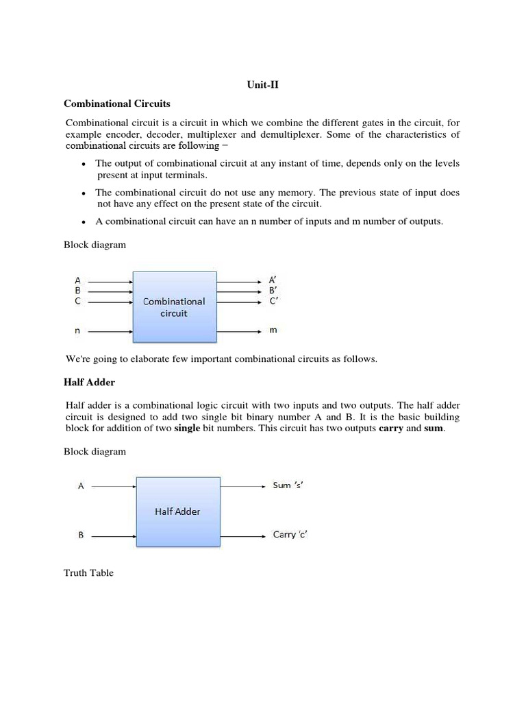 Digital Electronic Unit-2 | PDF | Subtraction | Electronics