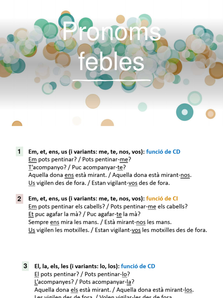 Pronoms Febles | PDF