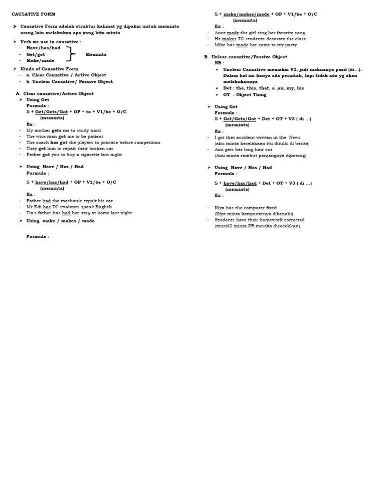 Causative Form | PDF | Syntactic Relationships | Semantics