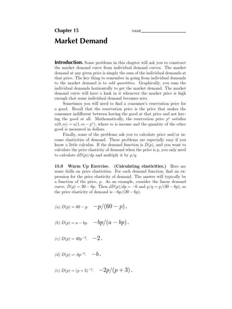 Market Demand Download Free PDF Demand Demand Curve