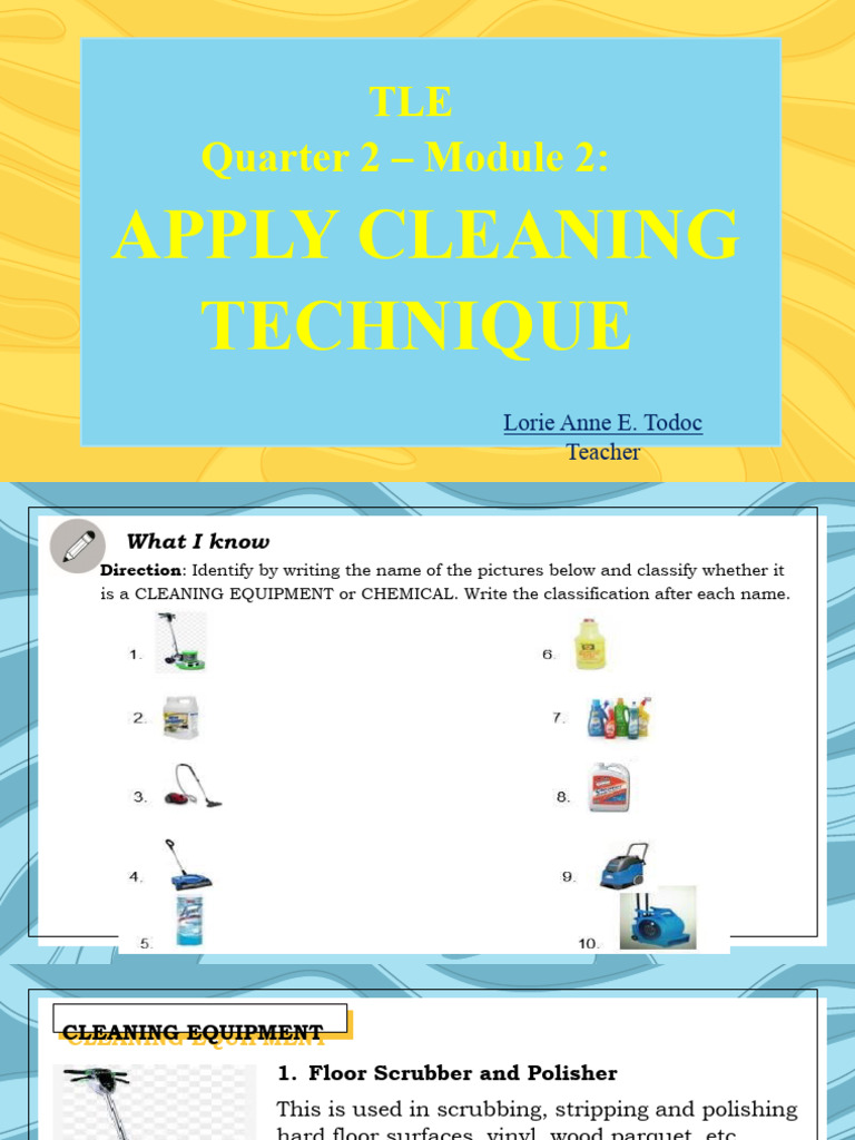 TLE Quarter 2 - Module 2:: Apply Cleaning Technique | PDF ...