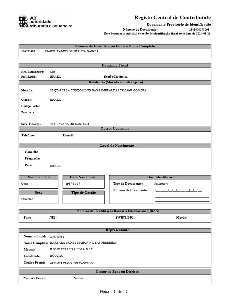 Comprovativo Nif | PDF