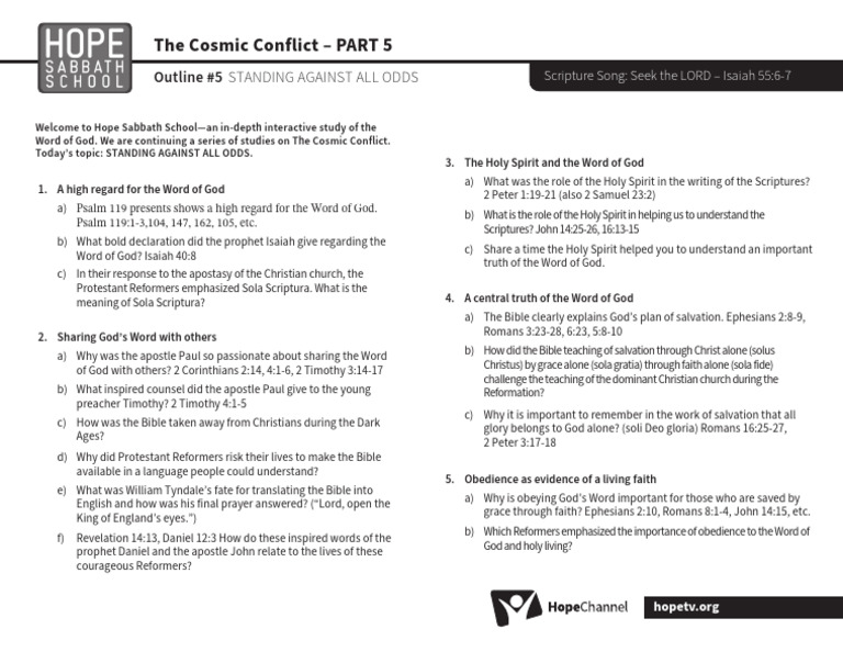 Hope Sabbath School Outlines 2024 - 05 | PDF | Sola Fide | Bible