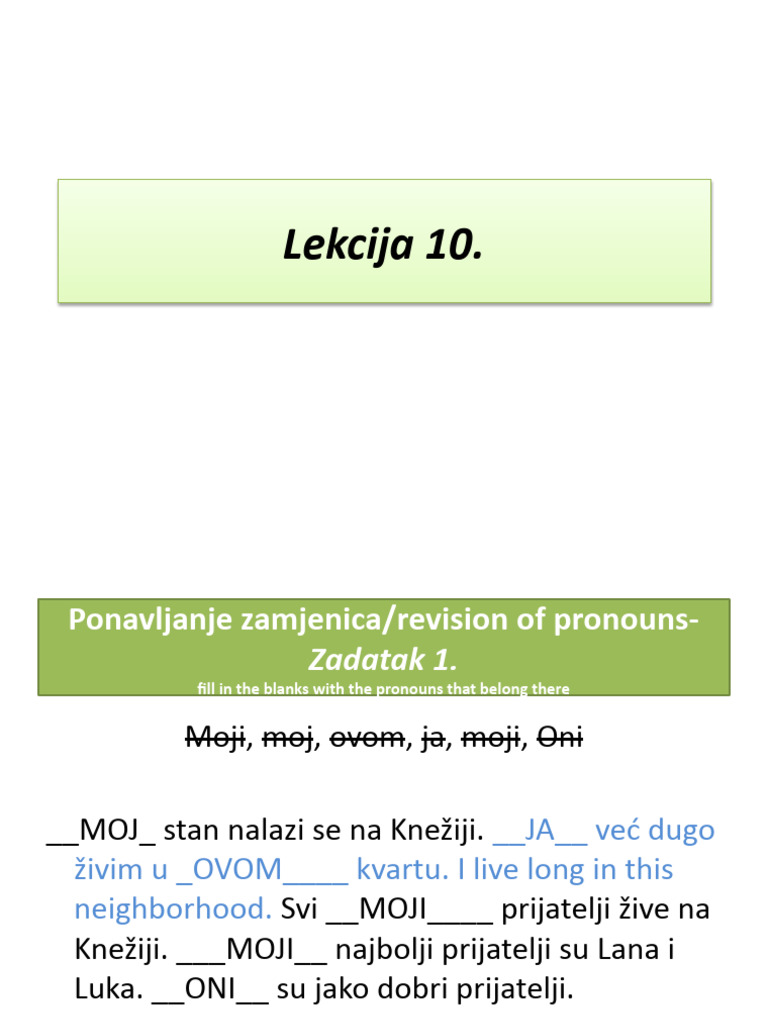 Lekcija 10 | PDF | Grammatical Gender | Language Families