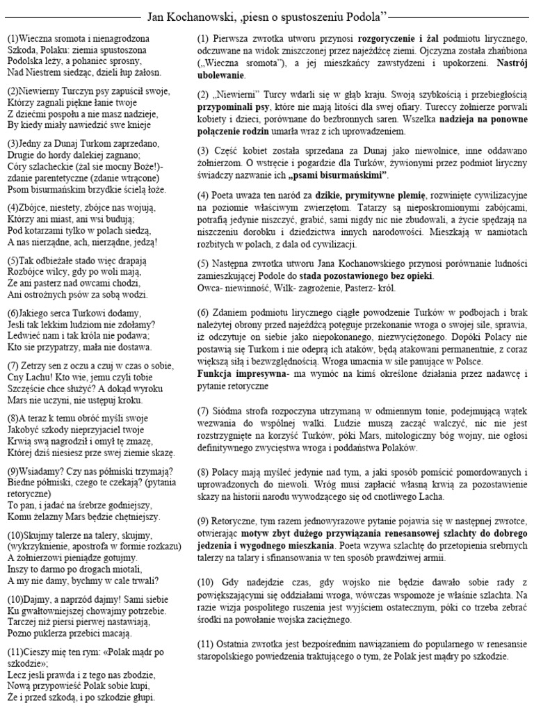 ,,piesn o Spustoszeniu Podola" | PDF