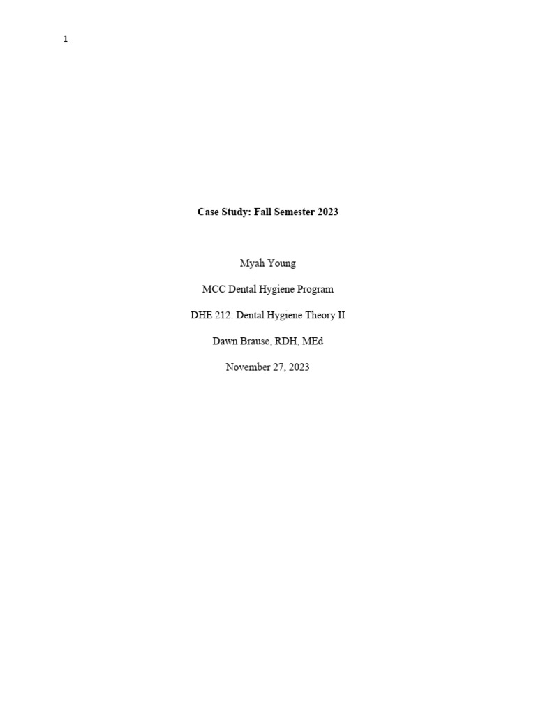 Case Study Fall Semester 2023 | PDF | Periodontology | Tetrahydrocannabinol