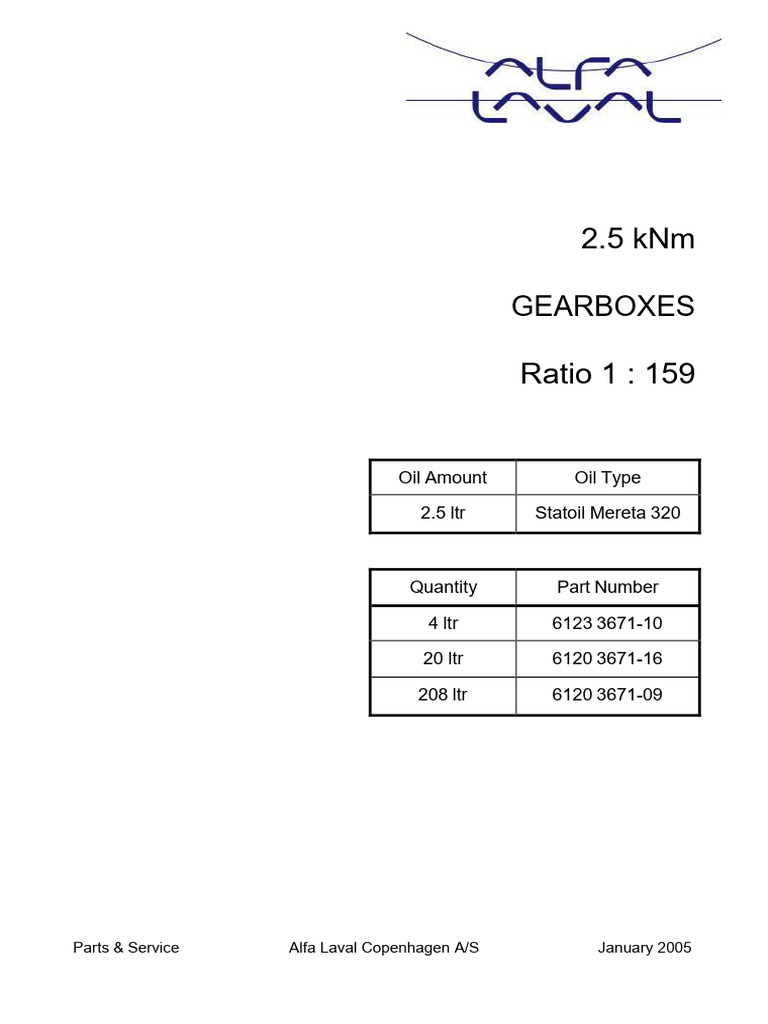 2.5 kNm Gearbox Parts List | PDF | Mechanical Engineering ...