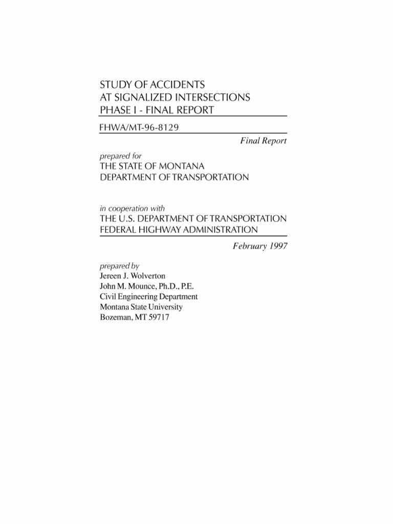 Accidents at Signalize Intersection Final Report | PDF | Traffic | Traffic Congestion