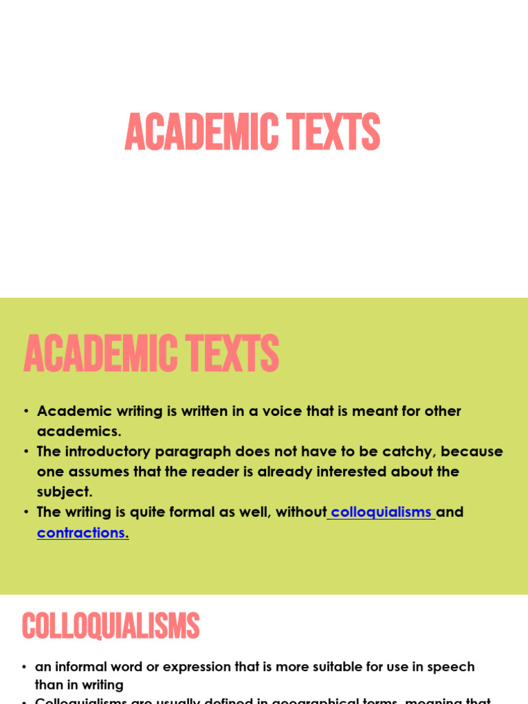 Characteristics of Academic Texts | PDF | Idea | Concept