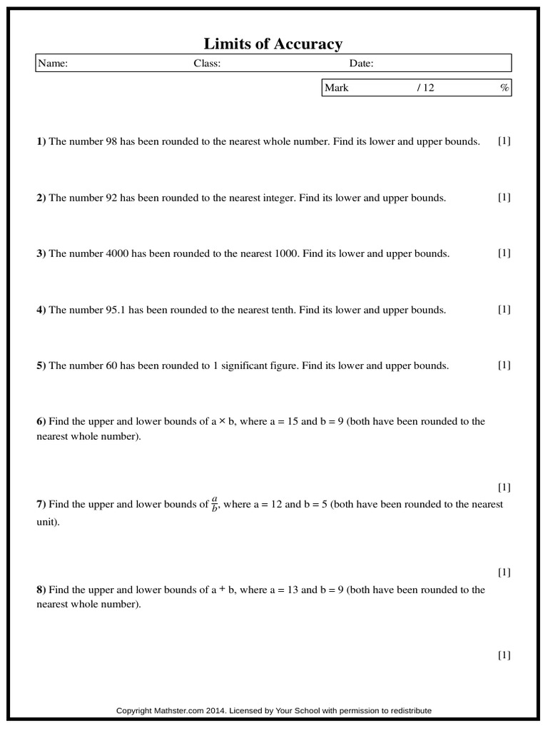 Limits of Accuracy | PDF | Integer | Mathematics