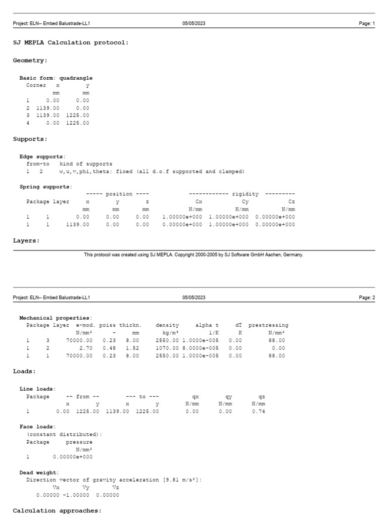 Embed Balustrade-LL1-0.74kNperM | PDF | Physical Quantities | Continuum Mechanics