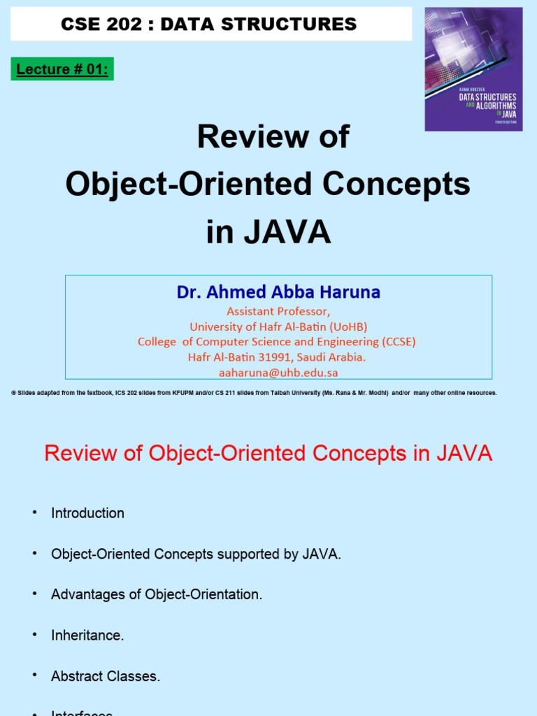 Lecture 01 Review Of Oo Concepts Pdf Inheritance Object Oriented Programming Object