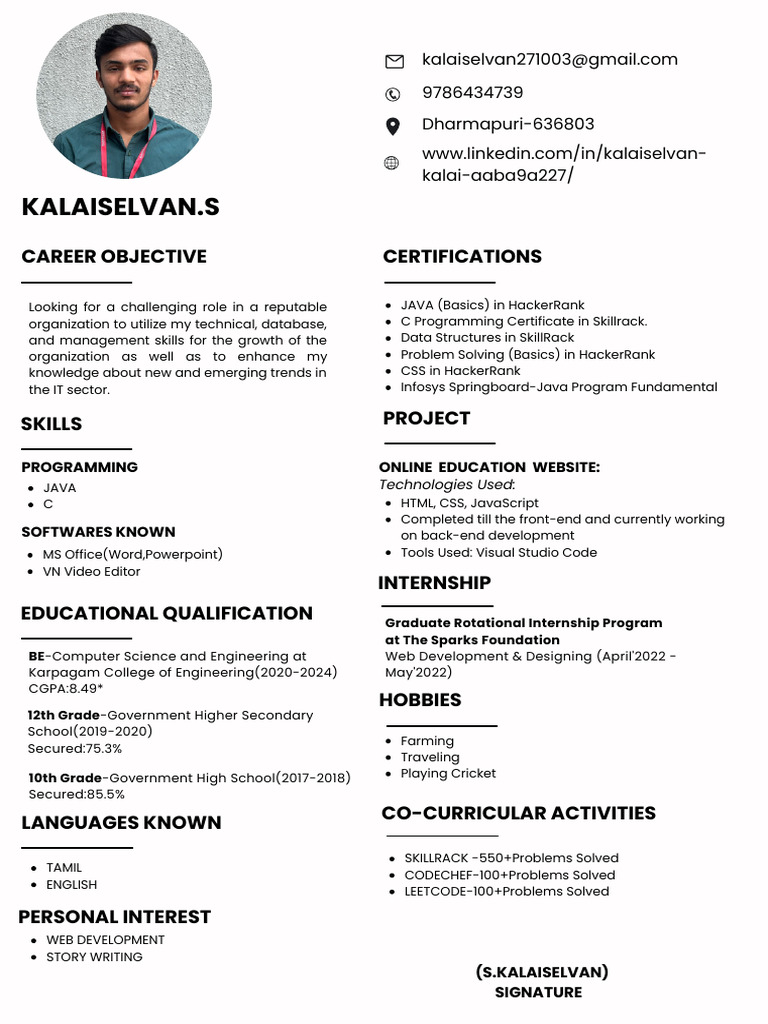 20p320-s Kalai | PDF | Web Development | Computer Programming