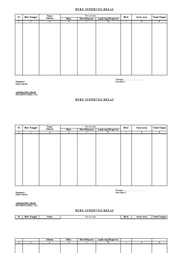 a. B U K U S U P E R V I S I K E L A S | PDF