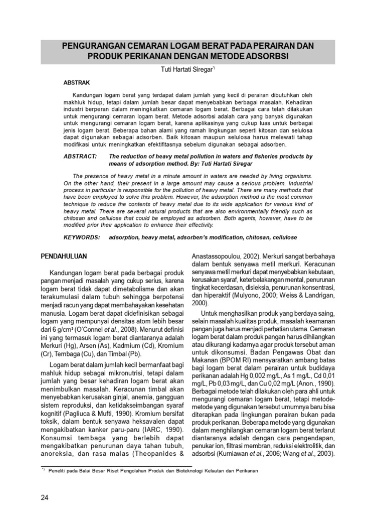 Pengurangan Cemaran Logam Berat | PDF | Teknologi & Rekayasa