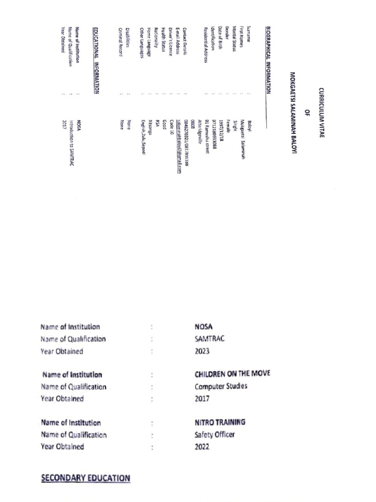 Samtrac Cv + q | PDF