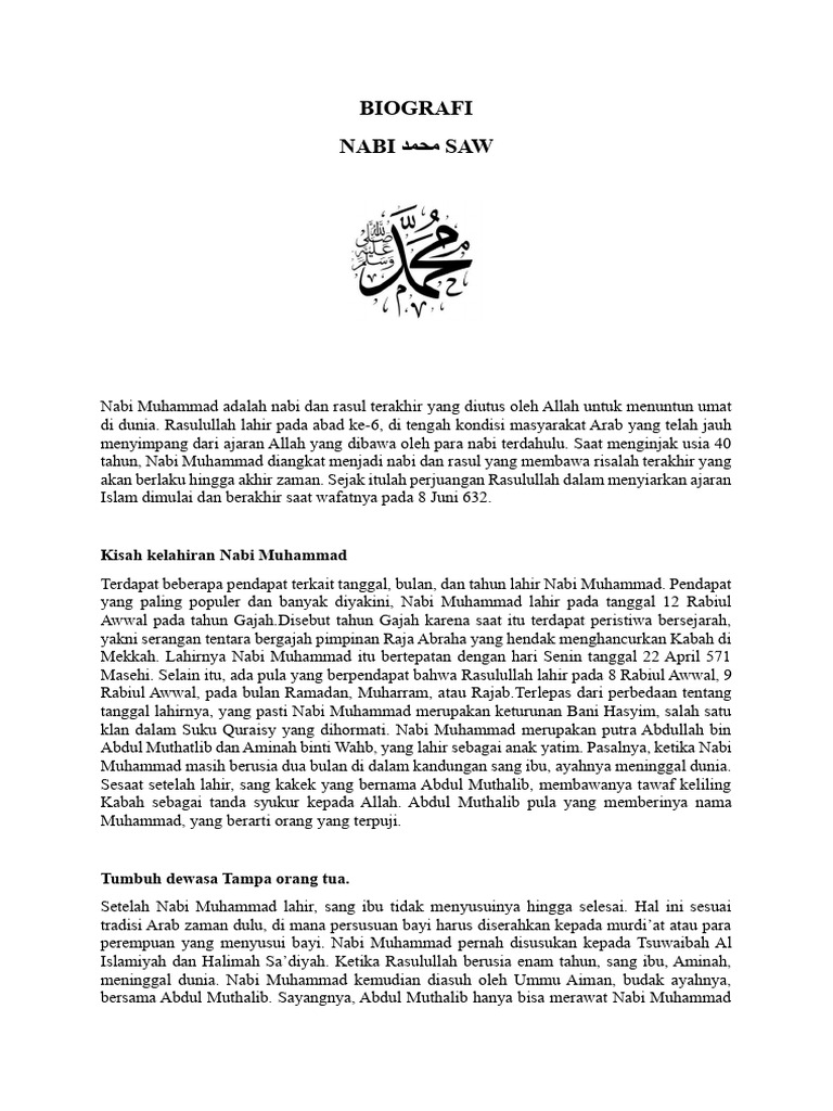 Biografi Nabi Muhammad Saw | PDF