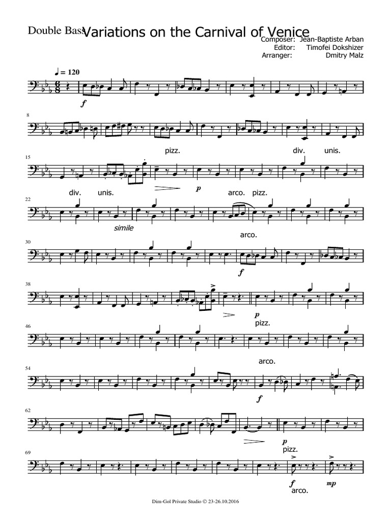 Variations_on_the_Carnival_of_Venice-Double_Bass | PDF | Musical Forms ...