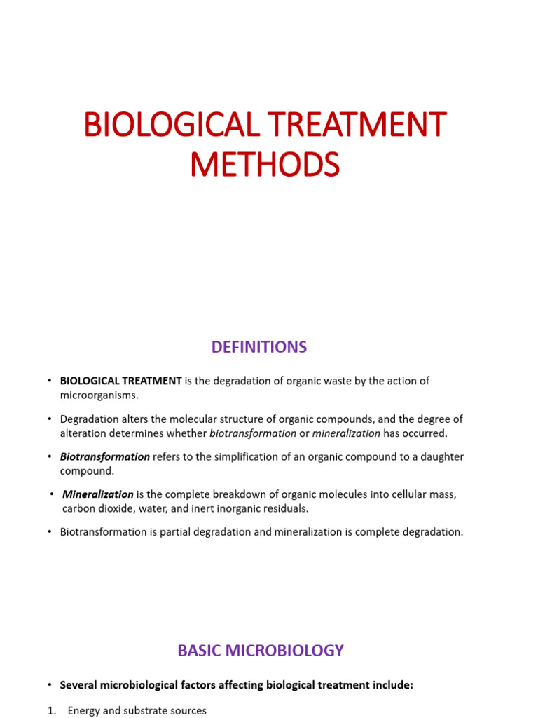 Biological Treatment Methods | PDF | Anaerobic Digestion | Biodegradation
