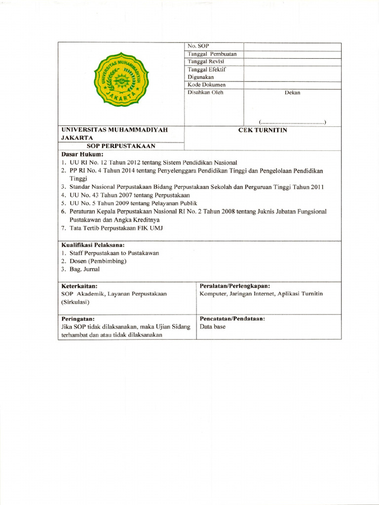 SOP Turnitin 2023 | PDF