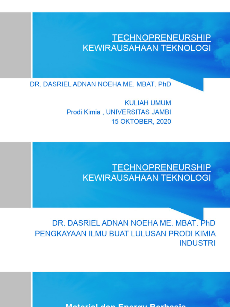 Teknopreneurship Material Dan Energy, Unja Copy, 2020 | PDF | Oil Well ...