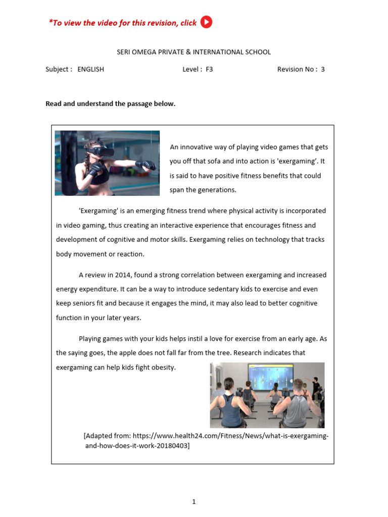 Revision 3 English F3 | PDF | Physical Fitness