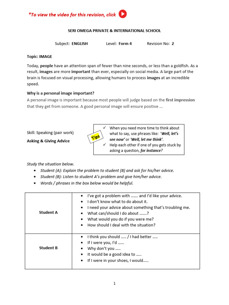 Revision 2 English F4 Personal Image | PDF | T Shirt | Clothing
