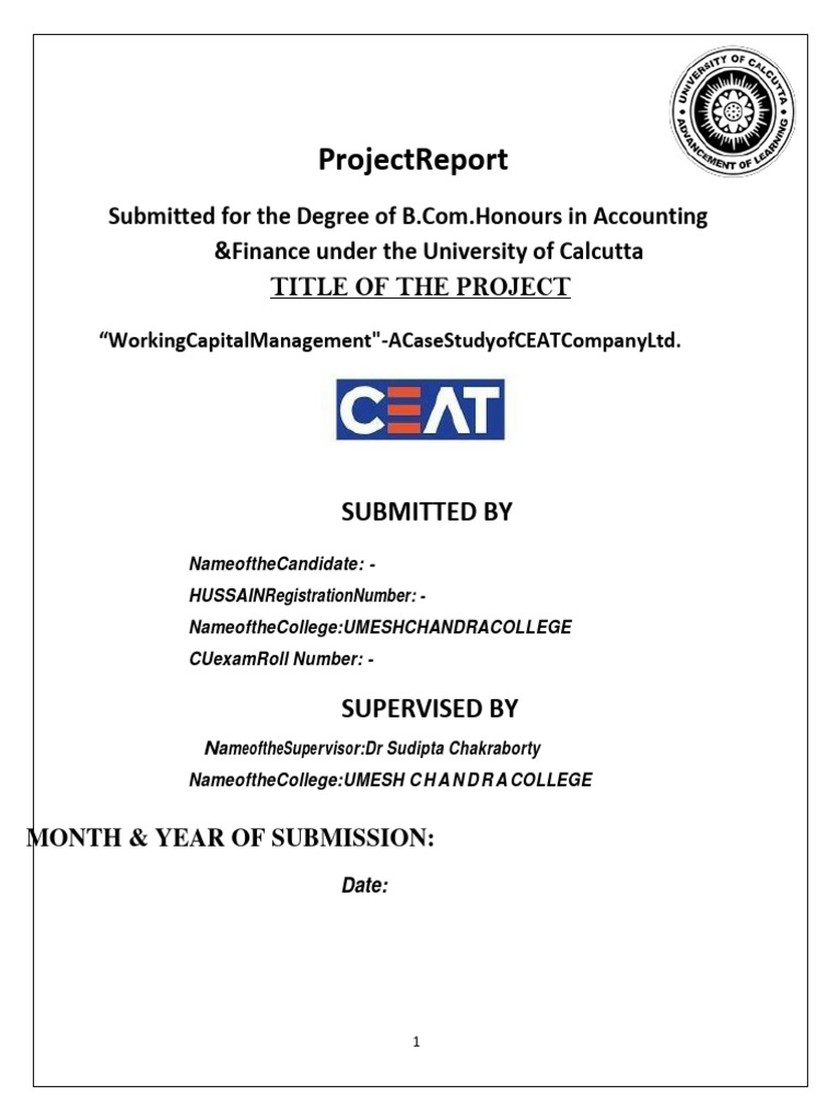 Working Capital Management Case Study CEAT | PDF | Money | Business