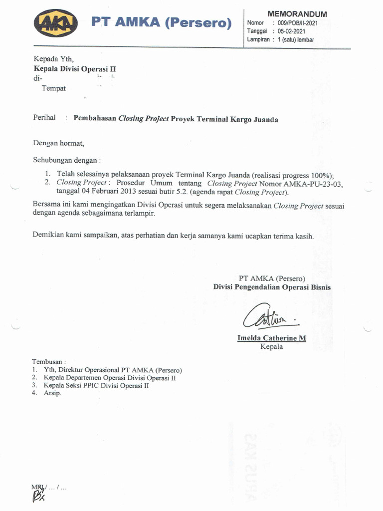 Closing Project Proyek Terminal Kargo Juanda | PDF