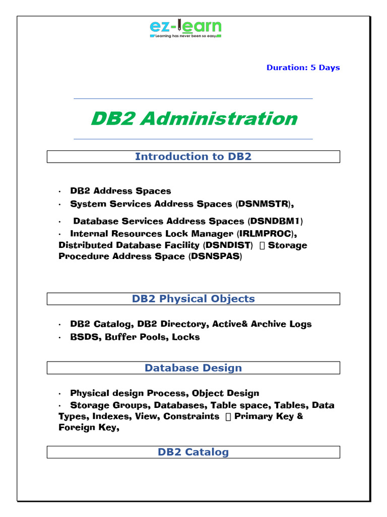 DB2 Administration 2 | PDF