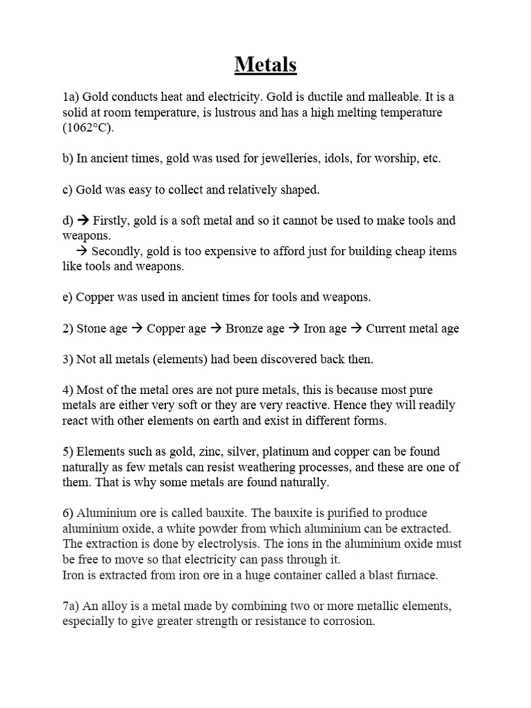 Metals Information | PDF | Metals | Alloy