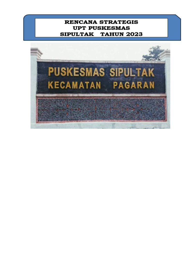 1.1.1 EP C RENSTRA Puskesmas Sipultak | PDF