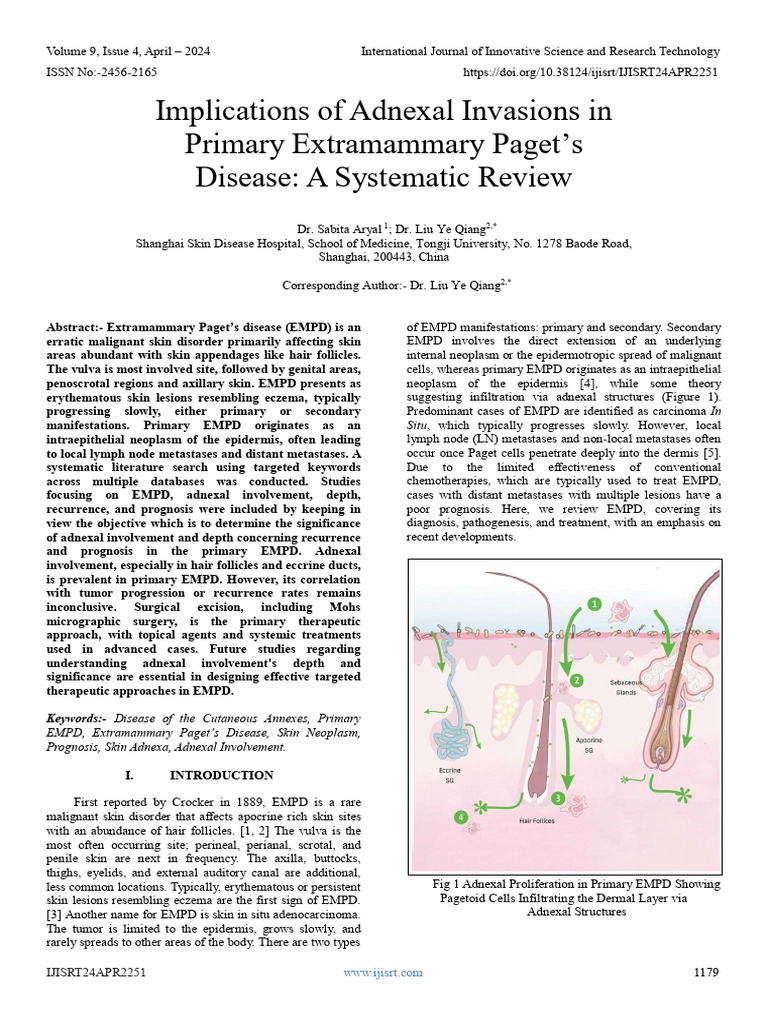 Implications of Adnexal Invasions in Primary Extramammary Paget's Disease: A Systematic Review ...