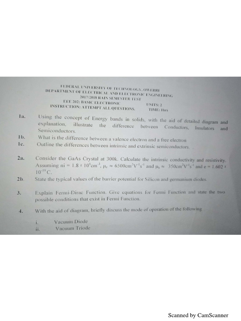 EEE 202 Past Questions | PDF