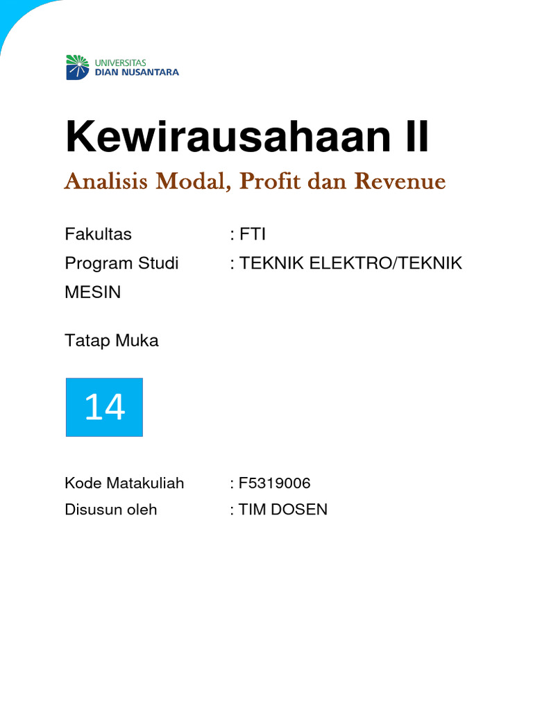 M14-Analisis Modal, Profit Dan Revenue | PDF