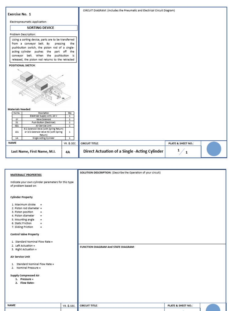 Excercise 1 | PDF | Valve | Piston