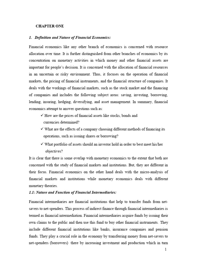 Chapter One-1 | PDF | Financial Markets | Securities (Finance)