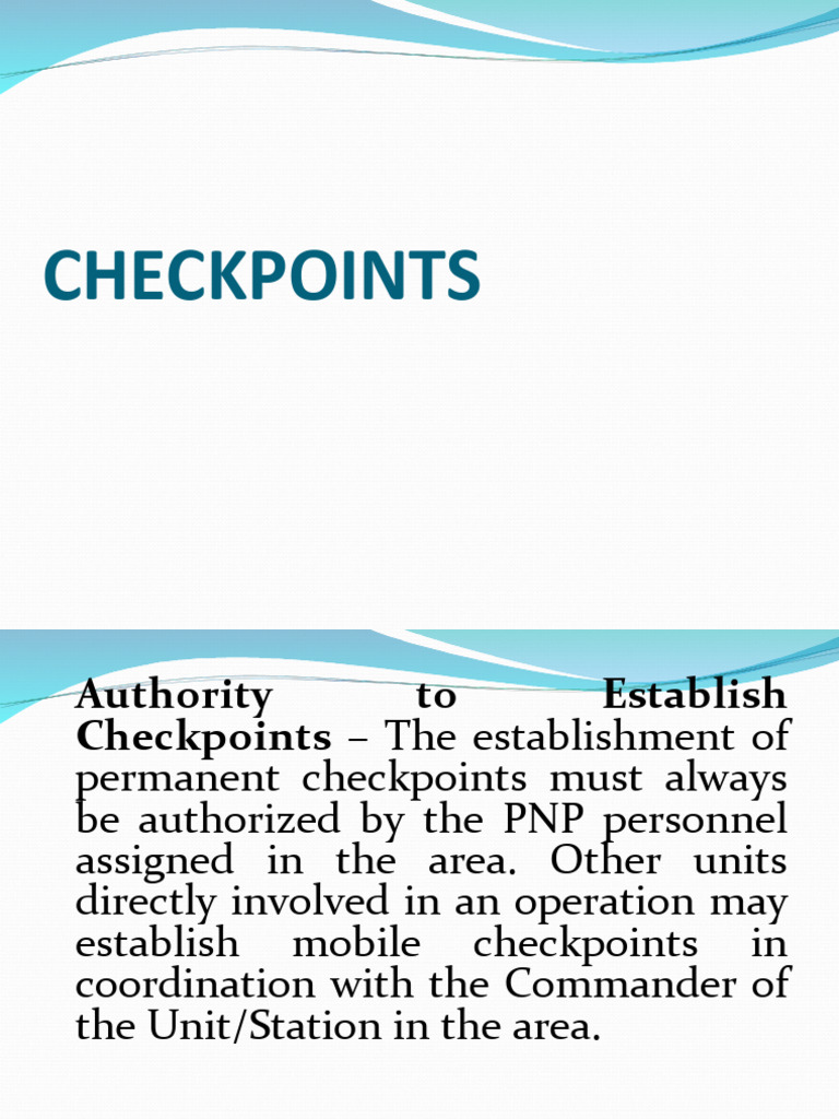 Checkpoints | Download Free PDF | Law Enforcement | Crime & Violence