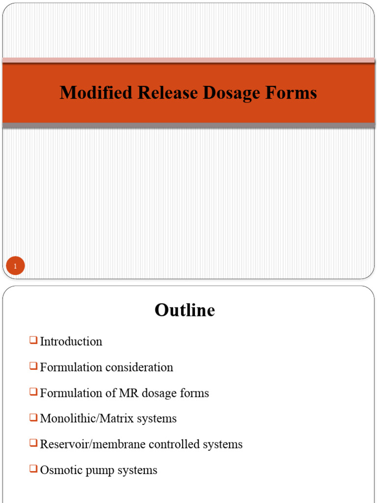 Modified-Release Drug Delivery | PDF | Pharmaceutical Formulation ...