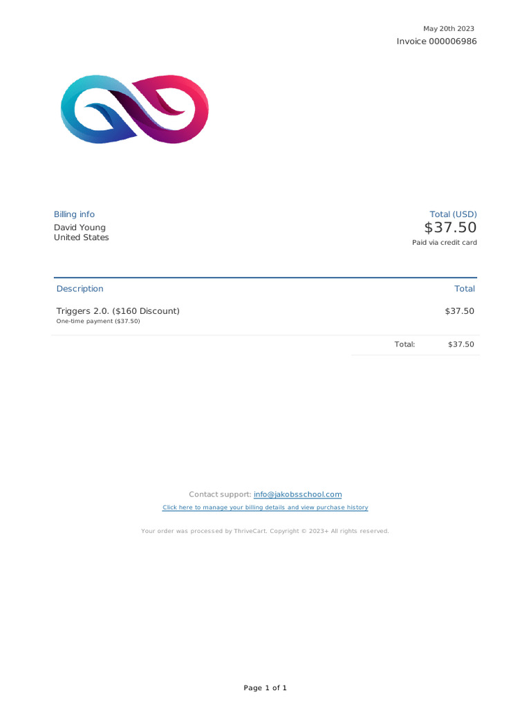 Invoice 000006986 - David Young | PDF