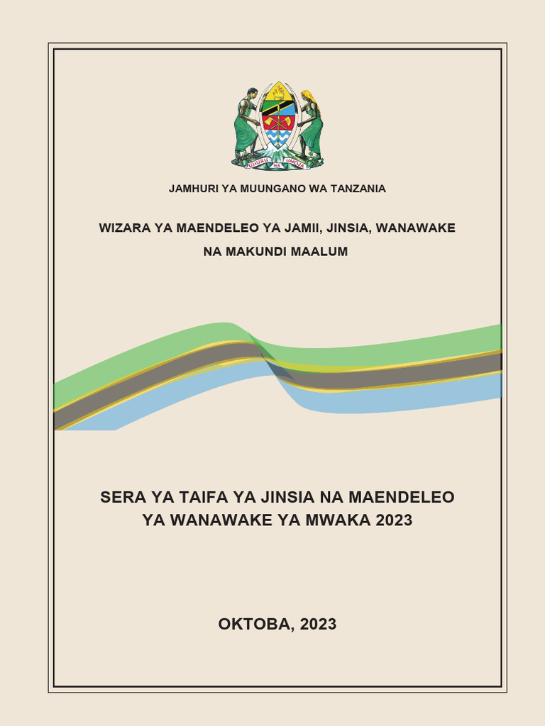 Sera ya Jinsia na Maendeleo 2023 | PDF | Gender Equality | Gender Studies