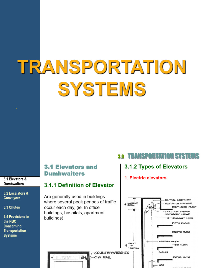 Transportation Systems | PDF | Elevator | Escalator