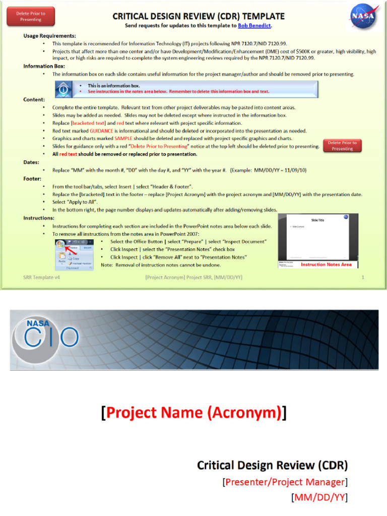 NASA CDR Template | PDF