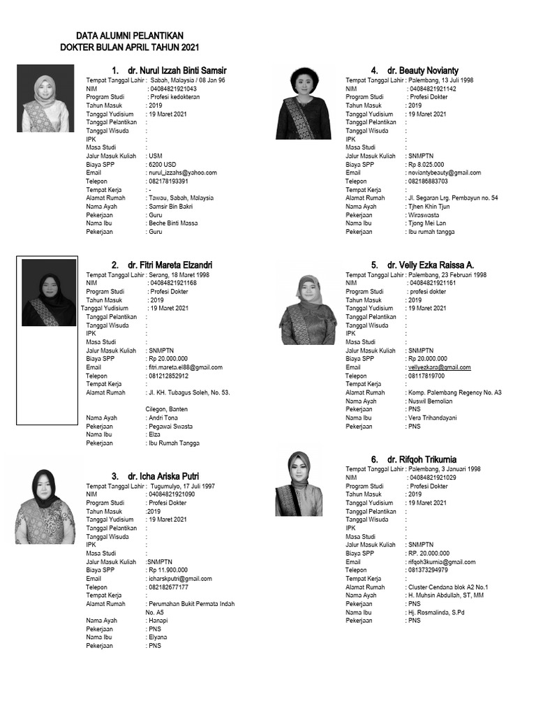 Formulir Data Alumni - Diisi | PDF