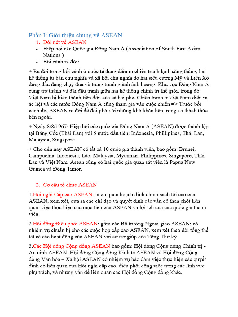 Information About ASEAN | PDF
