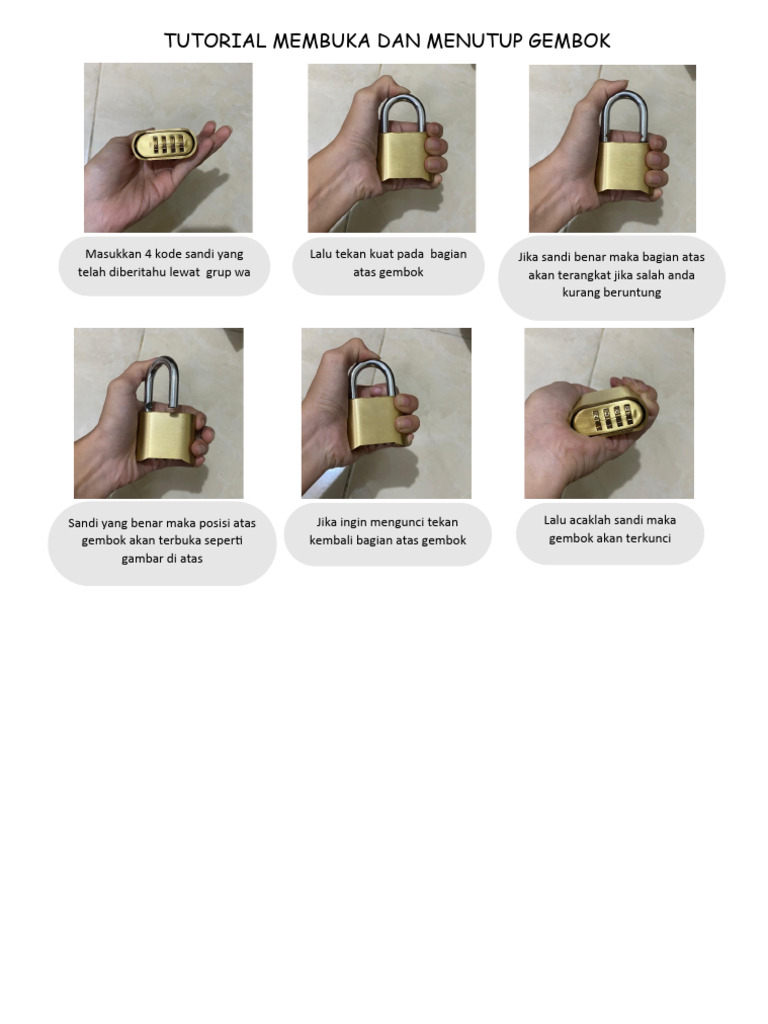 Tutorial Membuka Dan Menutup Gembok | PDF