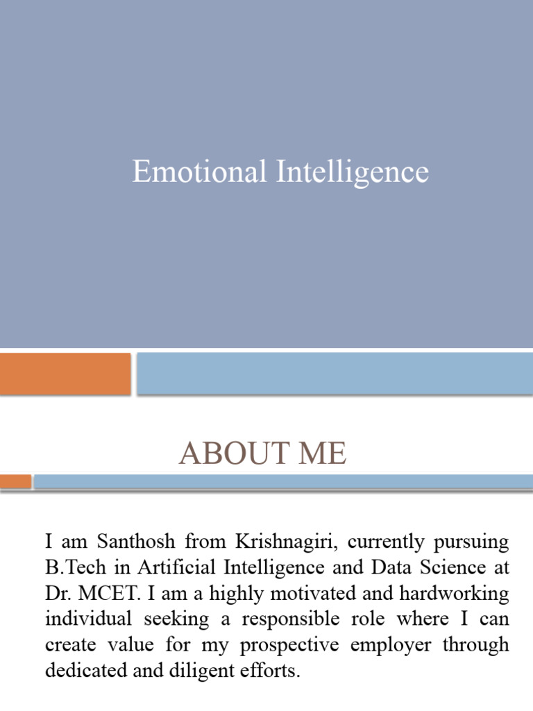 Emotional Intelligence Presentation | PDF | Intelligence | Emotional Intelligence